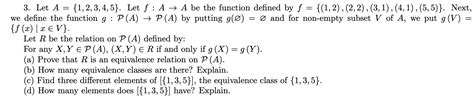 Solved 3 Let A 12345 Let Fa→a Be The Function