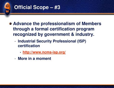 Ppt Ncms And The Industrial Security Professional Isp Certification Preparation Powerpoint