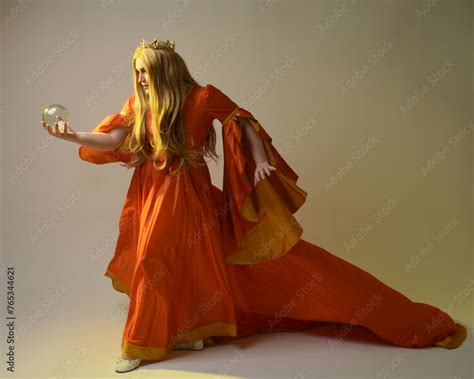 Full Length Portrait Of Plus Sized Woman Blonde Hair Wearing