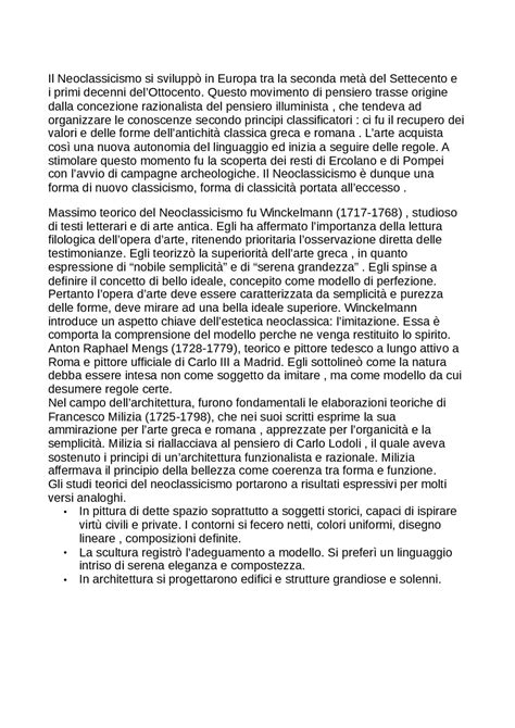 Neoclassicismo Artistico Docsity