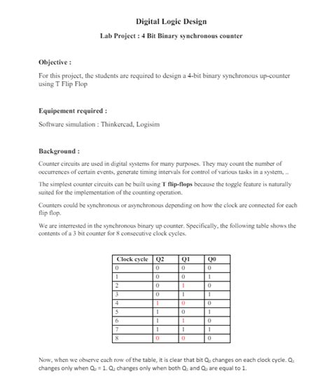 Digital Logic DesignLab Project Bit Binary Chegg