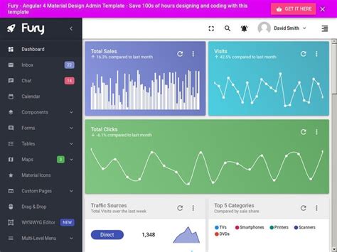 Fury Angular 16 Material Design Admin Template Material Design