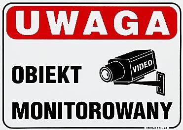 TABLICZKA TEREN MONITOROWANY Tablica Znak Uwaga 8673151480