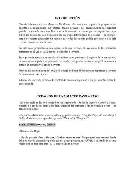 Introduccion Macro Pdf Macro Informática Microsoft Excel