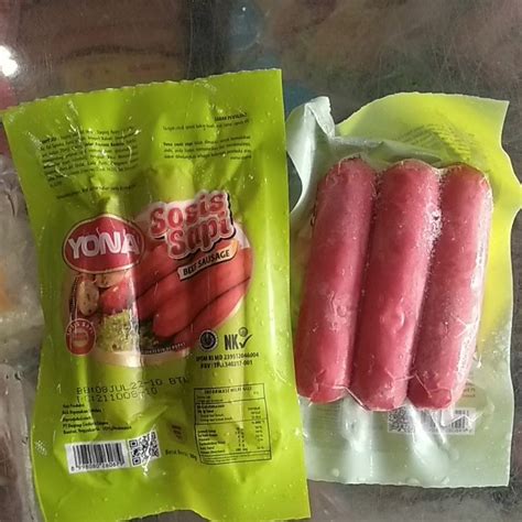 Jual Yona Sosis Sapi Beef Sausage 80gr 3pcs Shopee Indonesia