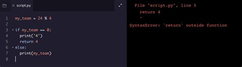 Python Codeacademy Syntaxerror Return Outside Function Stack Overflow