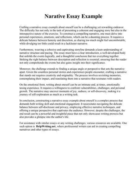 Narative Essay Examplepdf