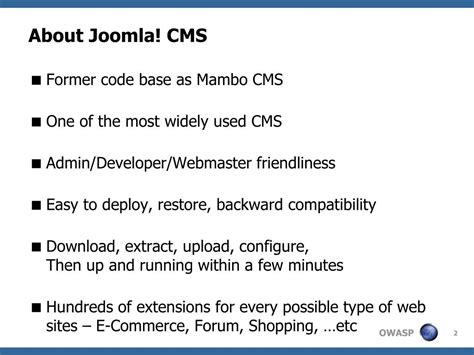 Ppt Owasp Joomla Cms Vulnerability Scanner Project Flyer