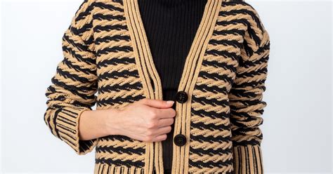 Knitted Jacket Structure Pattern Black Knitted Jackets Ivko Woman