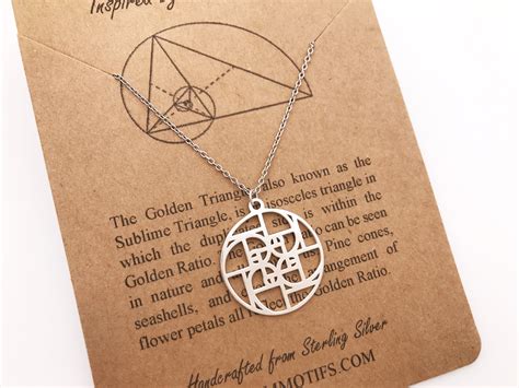 sterling silver fibonacci necklace 18k gold 18k rose gold finish fibonacci spiral golden ratio