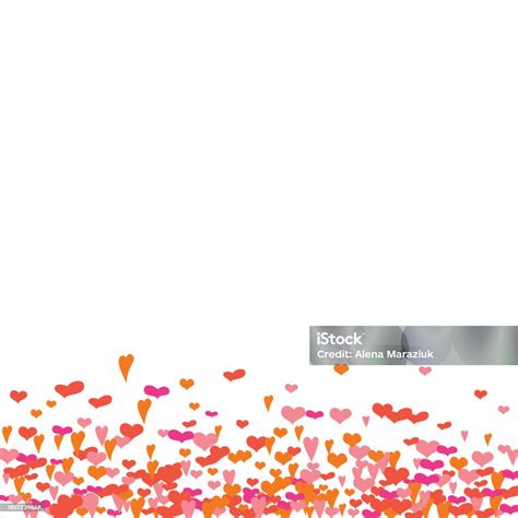 벡터 테두리 리본 하트에서 테두리 손으로 그린 로맨틱한 패턴입니다 발렌타인 데이 배너 템플릿 벡터 일러스트 레이 션입니다 2월에 대한 스톡 벡터 아트 및 기타 이미지