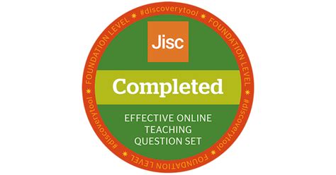 Jisc Discovery Tool Effective Online Teaching Credly
