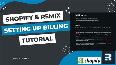 Shopify Remix App Development Set Up Billing Youtube