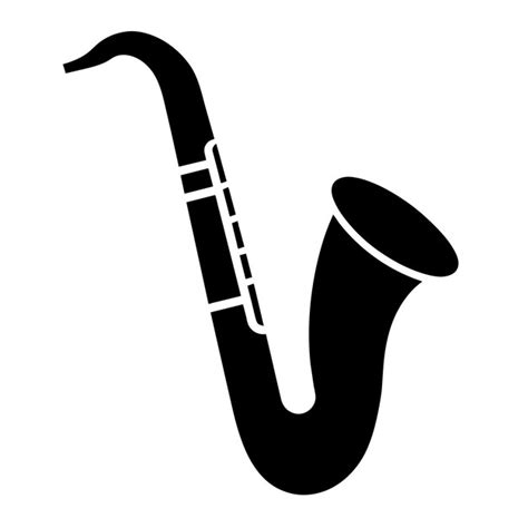 Premium Vector A Minimal And Simple Saxophone Icon Black Color Silhouette White Background 8
