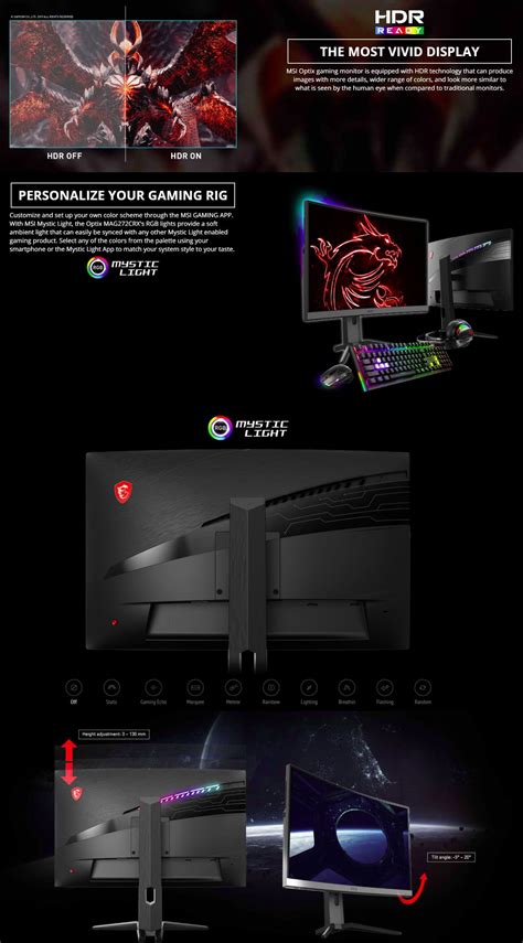 Msi Optix Mag Cqr K Hz R Curved Gaming Monitor