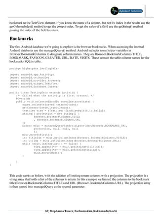 Accessing Data With Android Cursors Docx