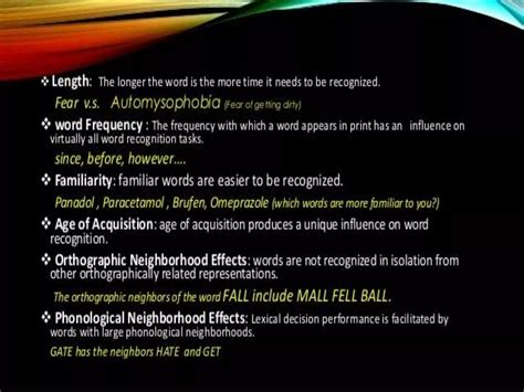 Visual Words Recognition Pptx Biological Sciences Science