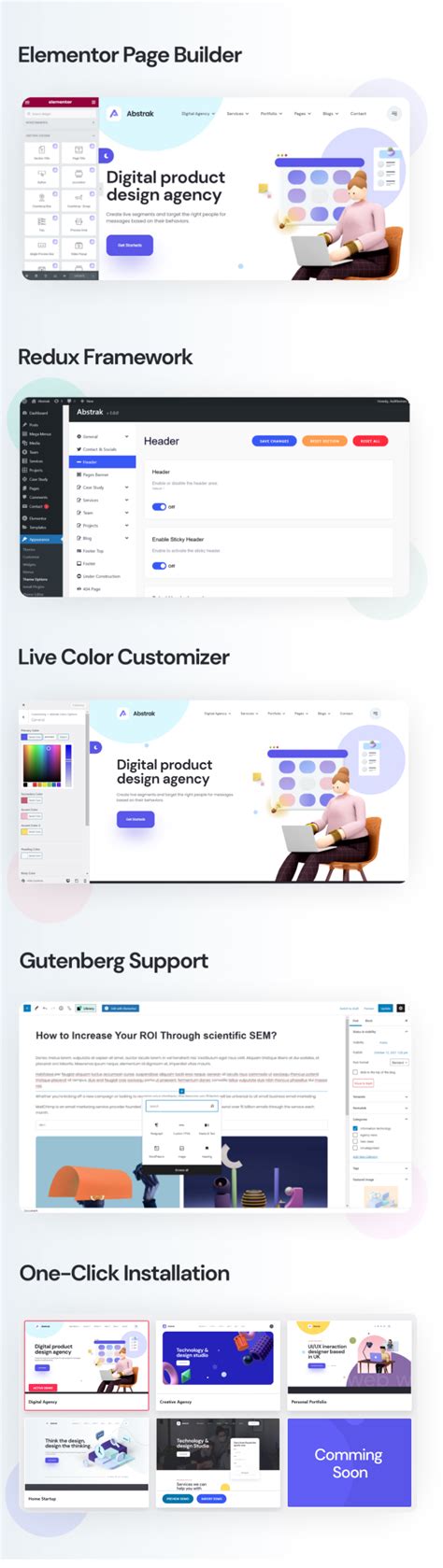 Abstrak Agency And Portfolio Wordpress Theme Full Set Available In