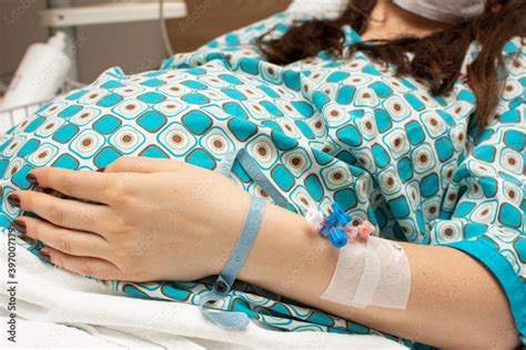 Pregnant Woman In Newborn Hospital Lying Near Fetal Heart Beat By Fetal