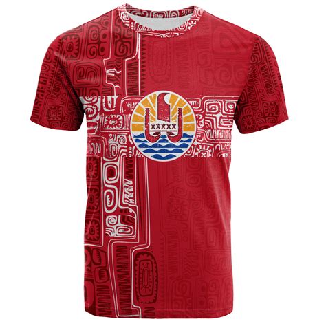 French Polynesia T Shirt Tribal Pattern Tahiti Vintage Style