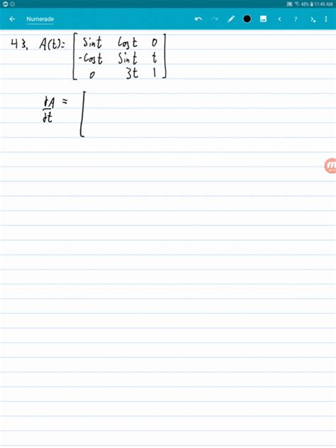Solveddetermine The Derivative Of The Given Matrix Function At