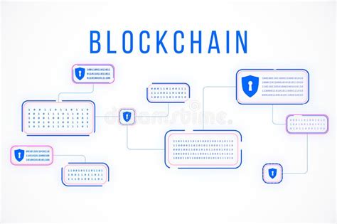 Blockchain Technology Concept Illustration 3d Rendering Stock
