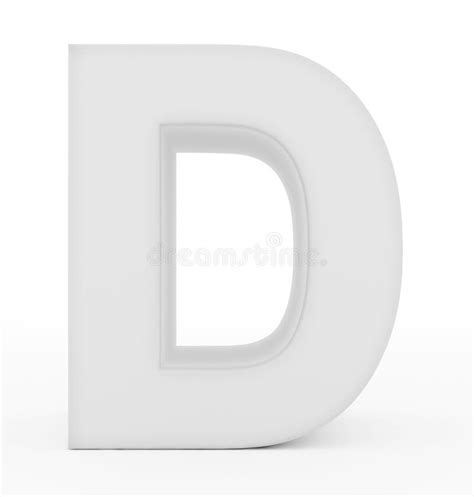 Белизна письма D 3d изолированная на белизне Иллюстрация штока