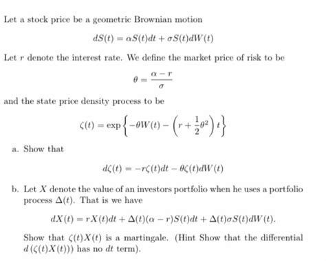 Let A Stock Price Be A Geometric Brownian Motion