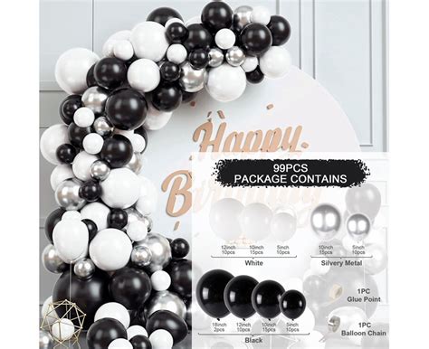 Black Gold Balloon Arch Garland Kit Confetti Balloons Birthday Party