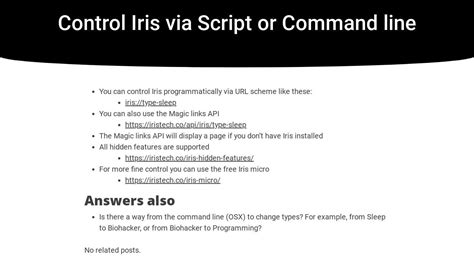 Control Iris Via Script Or Command Line Iristech