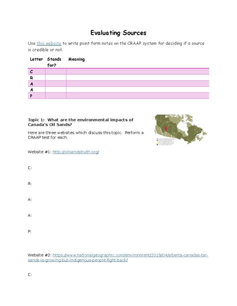 evaluating sources evaluating sources use this website to write point form notes on the craap