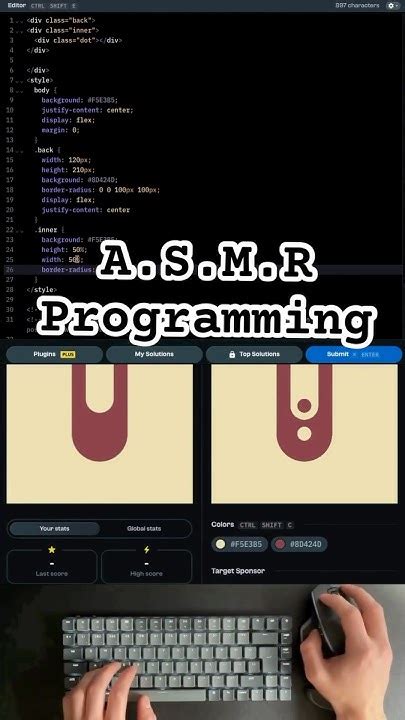 Css Battle 25th April Keyboard And Mouse Asmr Coding Asmr Html Css