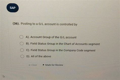 SAP 36 Posting To A G L Account Is Controlled StudyX