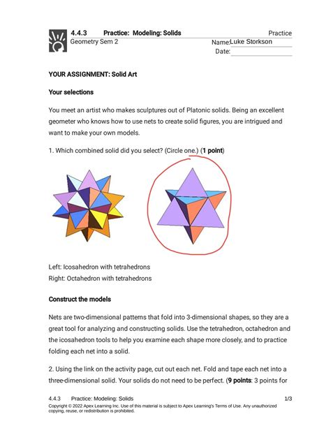 SOLUTION 4 4 3 Practice Modeling Solids Practice 1 Studypool