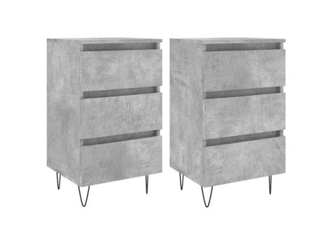 Lot de chevets tables de chevet armoire latérale chambre gris béton x x cm bois d
