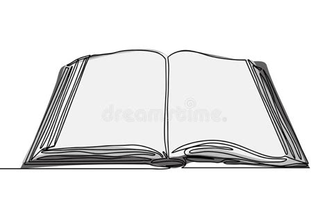 Continuous One Line Drawing Of An Open Book Vector Illustration Stock