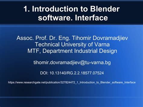 Drtad 1 Introduction To Blender Software Interface Pdf