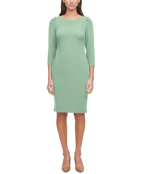 Calvin Klein Shirred Shoulder Sheath Dress Macys