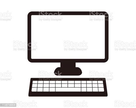 Icône De Moniteur Dordinateur Symbole Pc Plat Illustration Vectorielle