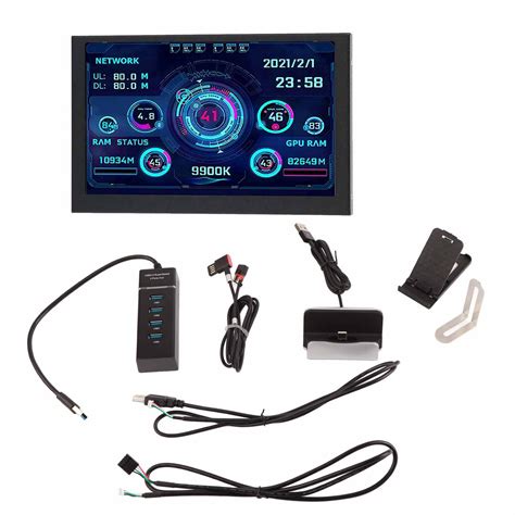 Monitor De Temperatura De Computadora Pantalla Ips De 5 Pulgadas Tema