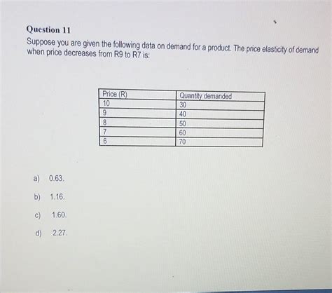 solved question 11 suppose you are given the following data