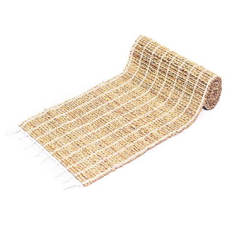 Brown Textured Grass Runner Contemporary Arts And Crafts