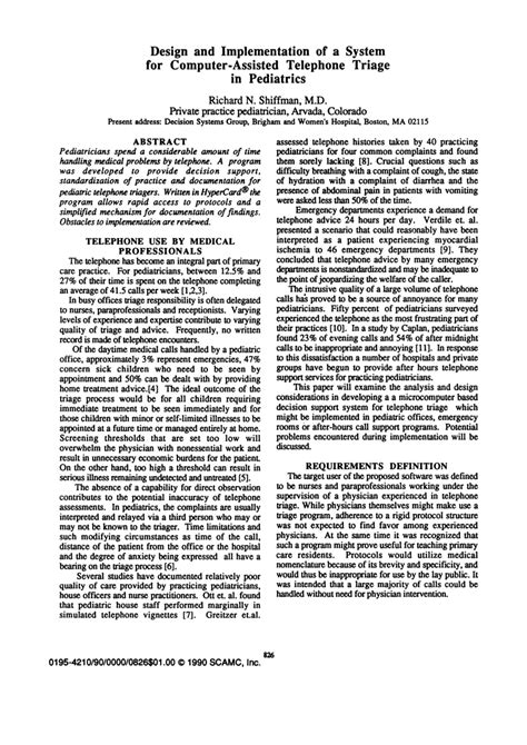 Pdf Design And Implementation Of A System For Computer Assisted Telephone Triage In Pediatrics