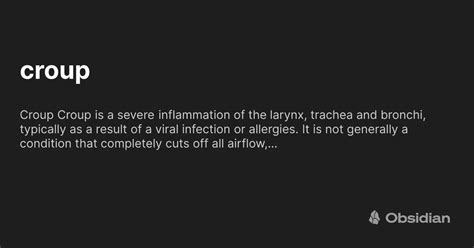 Croup Obsidian Publish