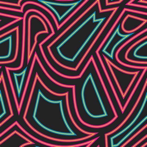 Premium Vector Neon Geometric Seamless Pattern