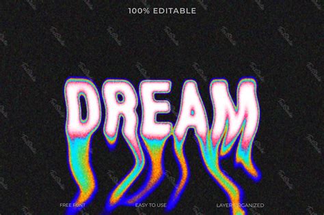Dream Font Style Text Effect Photoshop Premium Psd File