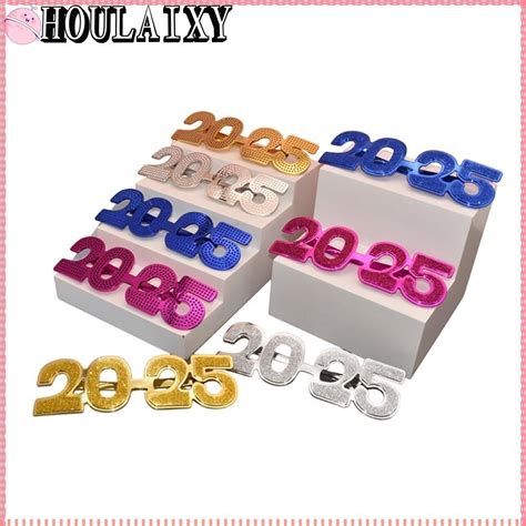 Houlaixy 2025 Digital Styling Glasses Pc Funny Happy Year Glasses