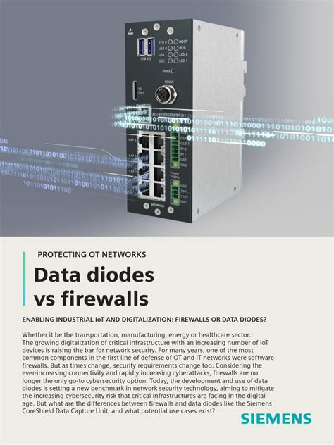 Protecting Ot Networks Data Diodes Vs Firewalls Pdf Computer Network Firewall Computing