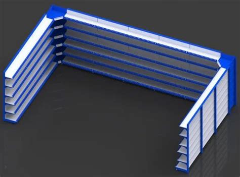 Mild Steel Free Standing Unit Corner Racks For Departmental Stores At