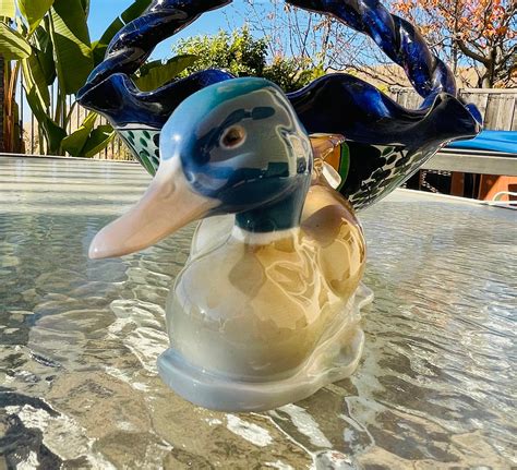 Vintage Ceramic Duck Figurine Made In Germany Signed Etsy